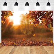 SUNOLIFE Fall Pumpkins Backdrop Banner Autumn Wood Barn Thanksgiving ...