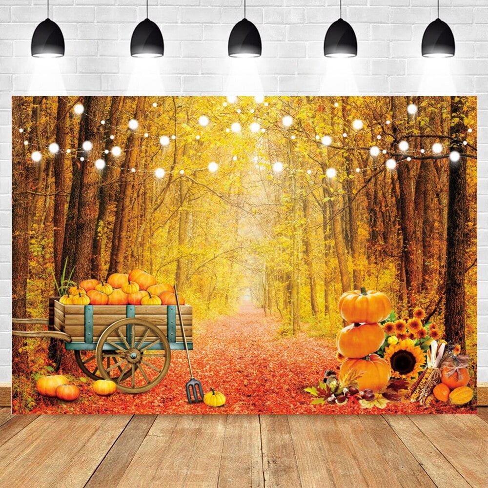 Autumn Backdrop Fall Forest Nature Scene Maple Leaves Farm Barn ...