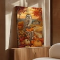 Autumn Barn Owl Poster - Rustic Farmhouse Scene Pumpkins Fall Leaves ...