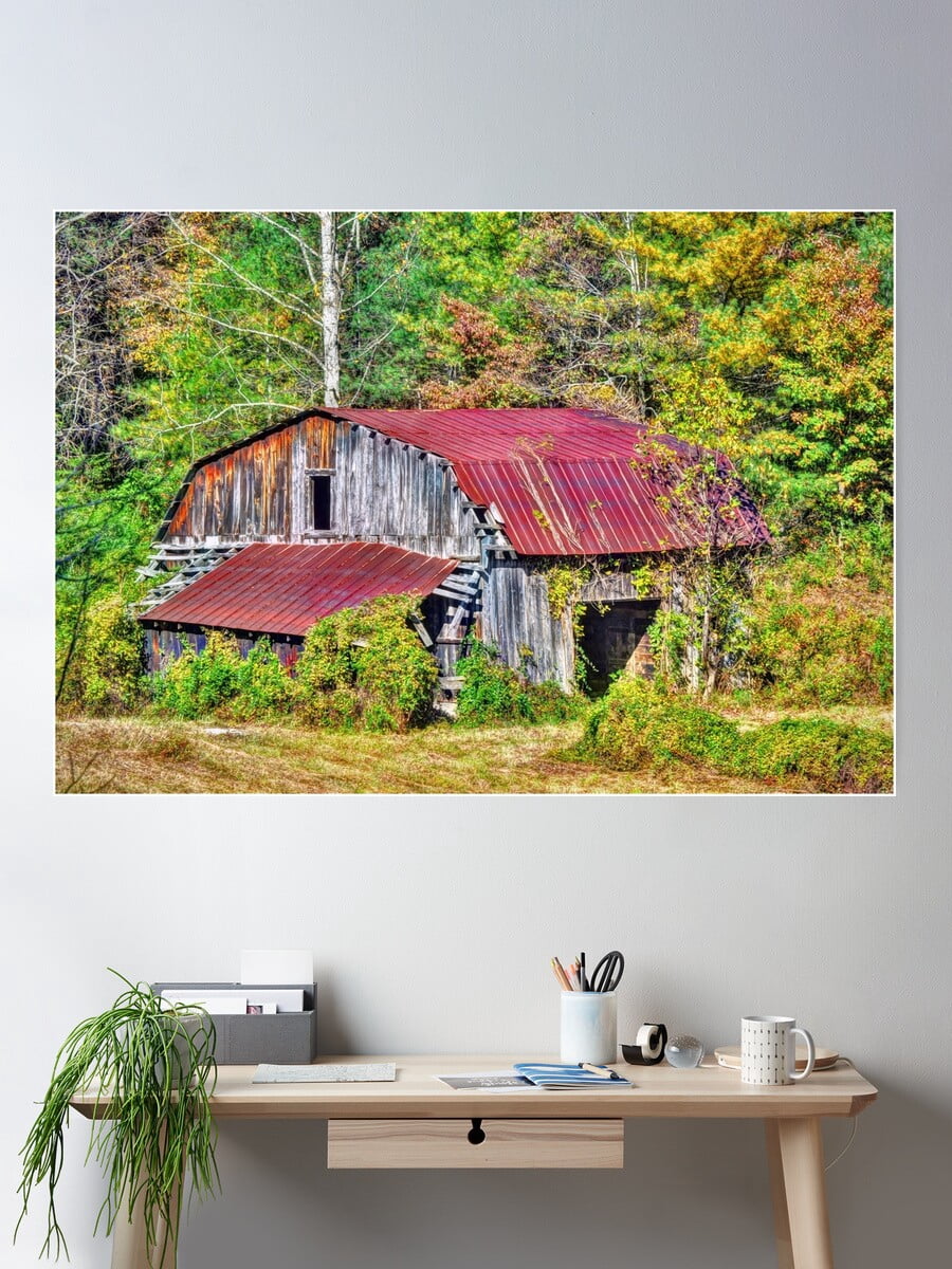 Autumn Barn Poster Wall Art, Modern Wall Decor For Living Room Bedroom ...