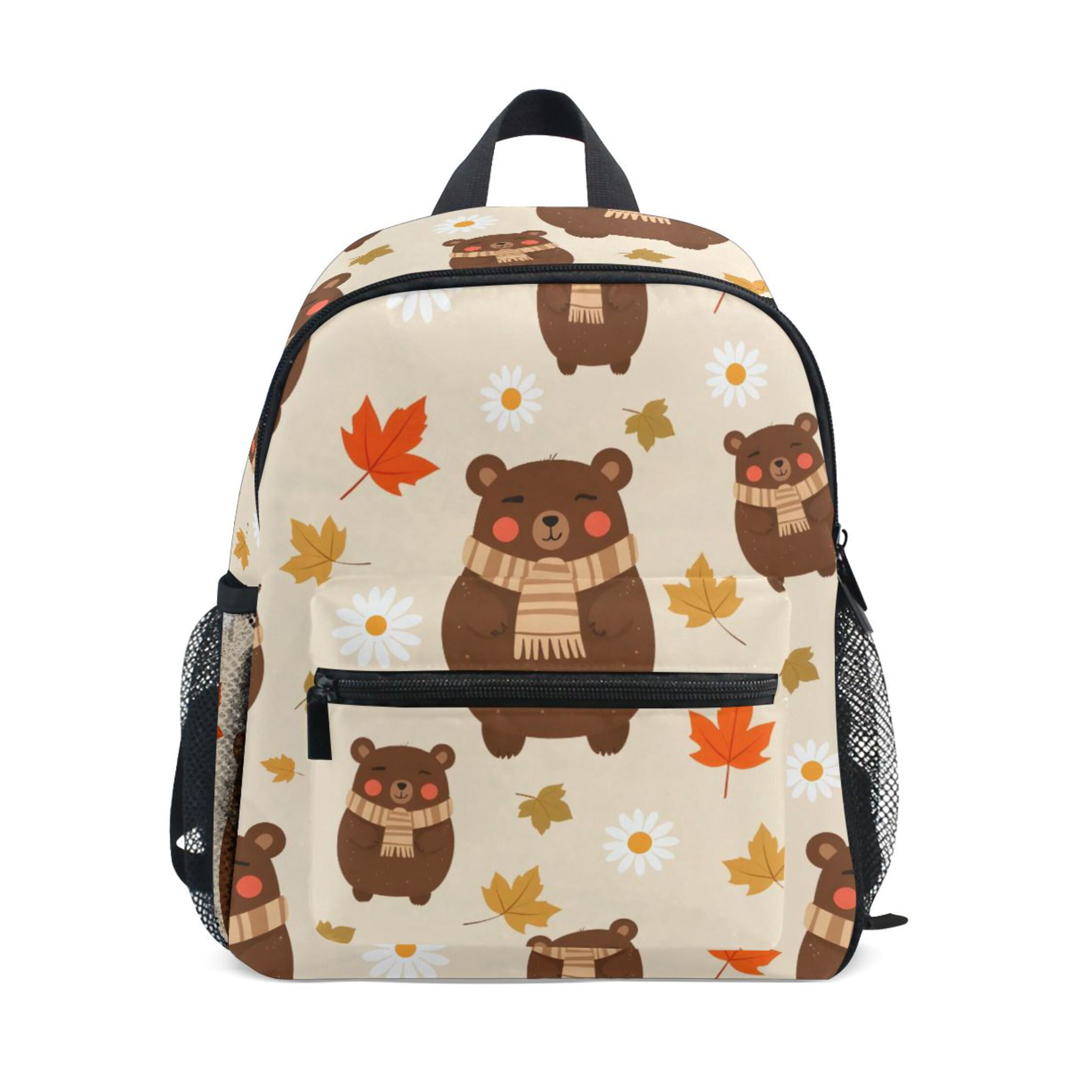 Autumn Bear Pattern Mini Backpack Cute Small Backpack with Chest Strap ...