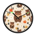 Autumn Bear Pattern Wall Clock 12 Inch Voice Activated Night Light ...