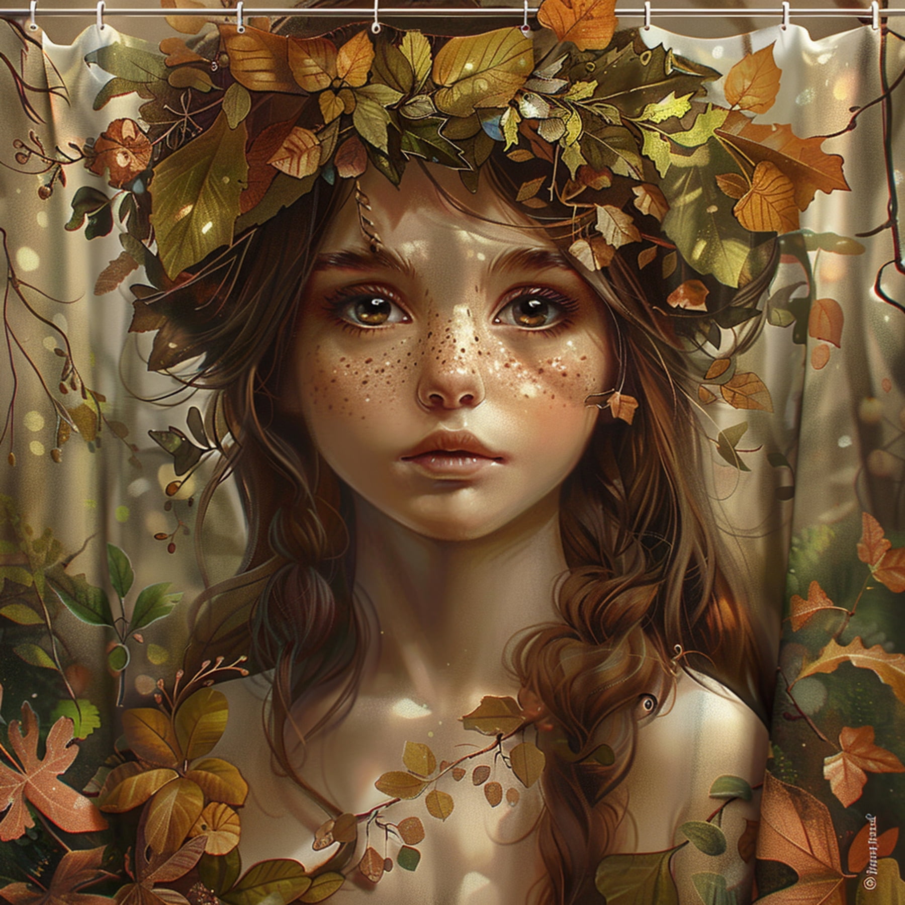 Autumn Beauty in the Forest Shower Curtain Detailed Foliage & Realistic ...