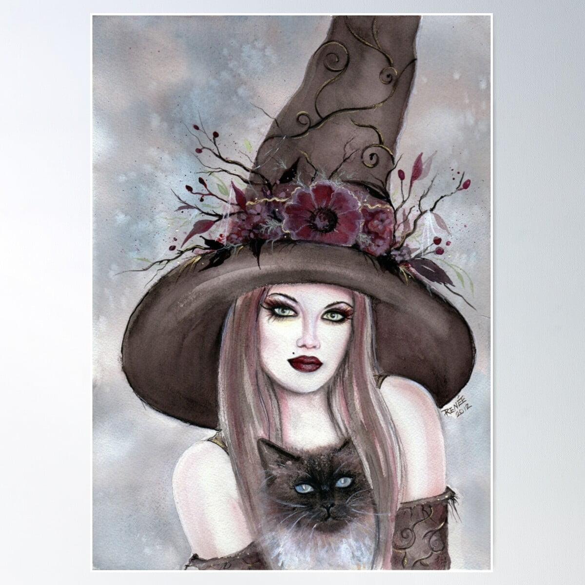 Autumn Berry Witch Fantasy Art By Renee Lavoie Poster Wall Art, Modern ...