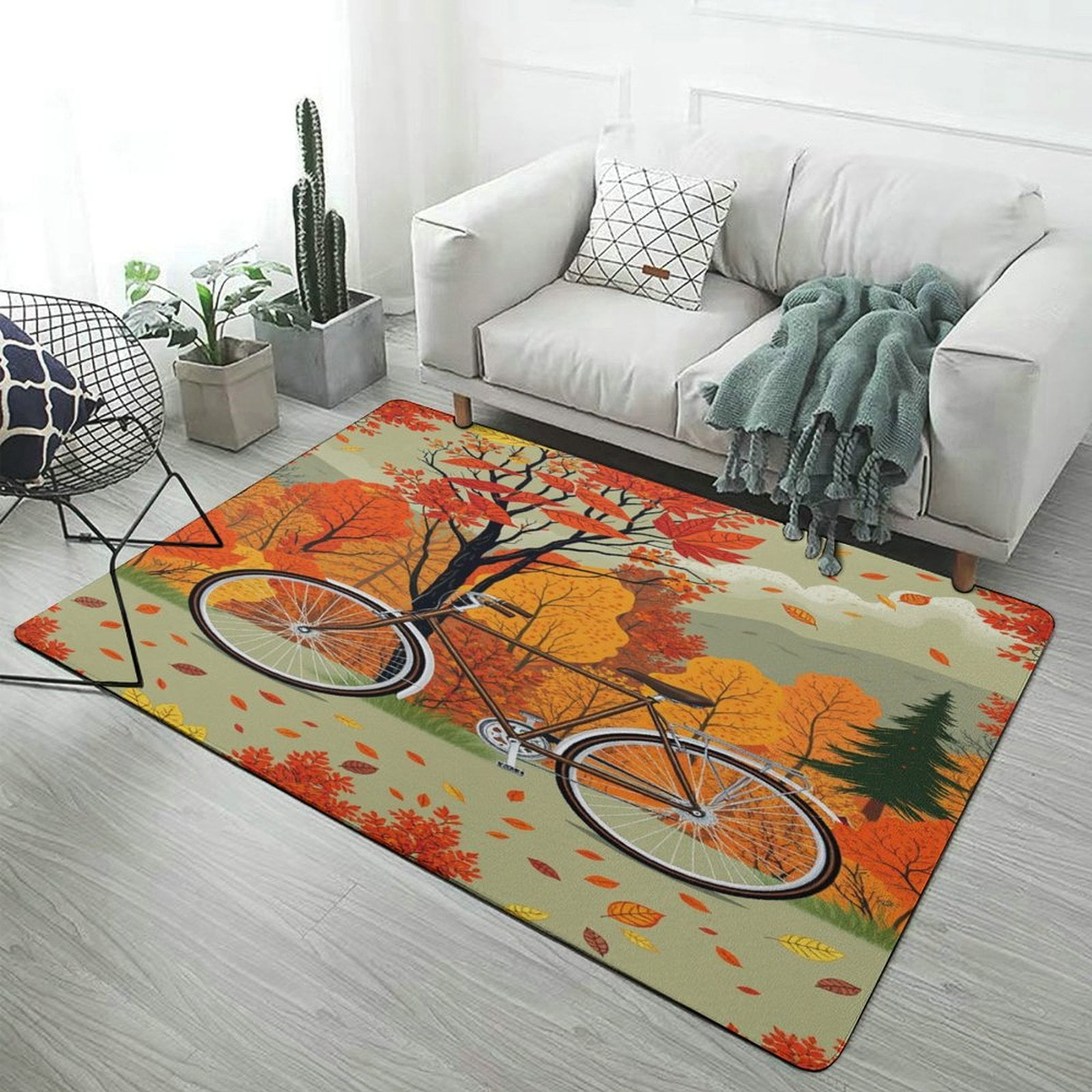 Autumn Bike Ride Light Luxury Home Carpets Living Room Ration Large ...