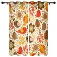 Autumn Bird Leaves Yellow Window Curtain Living Room European Luxury ...