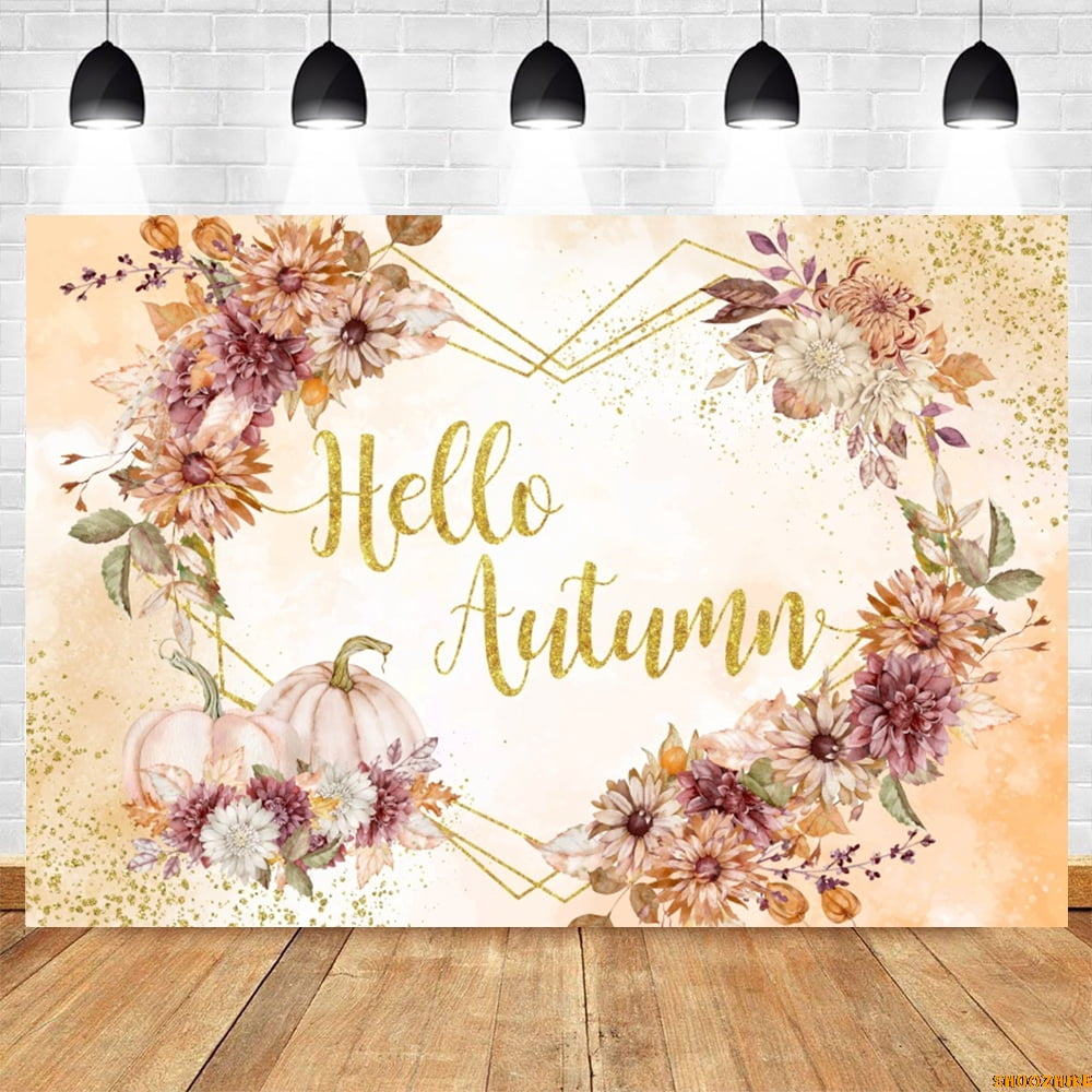 Autumn Birthday Party Backdrop Flower Pumpkins Pickup Truck Car Baby ...