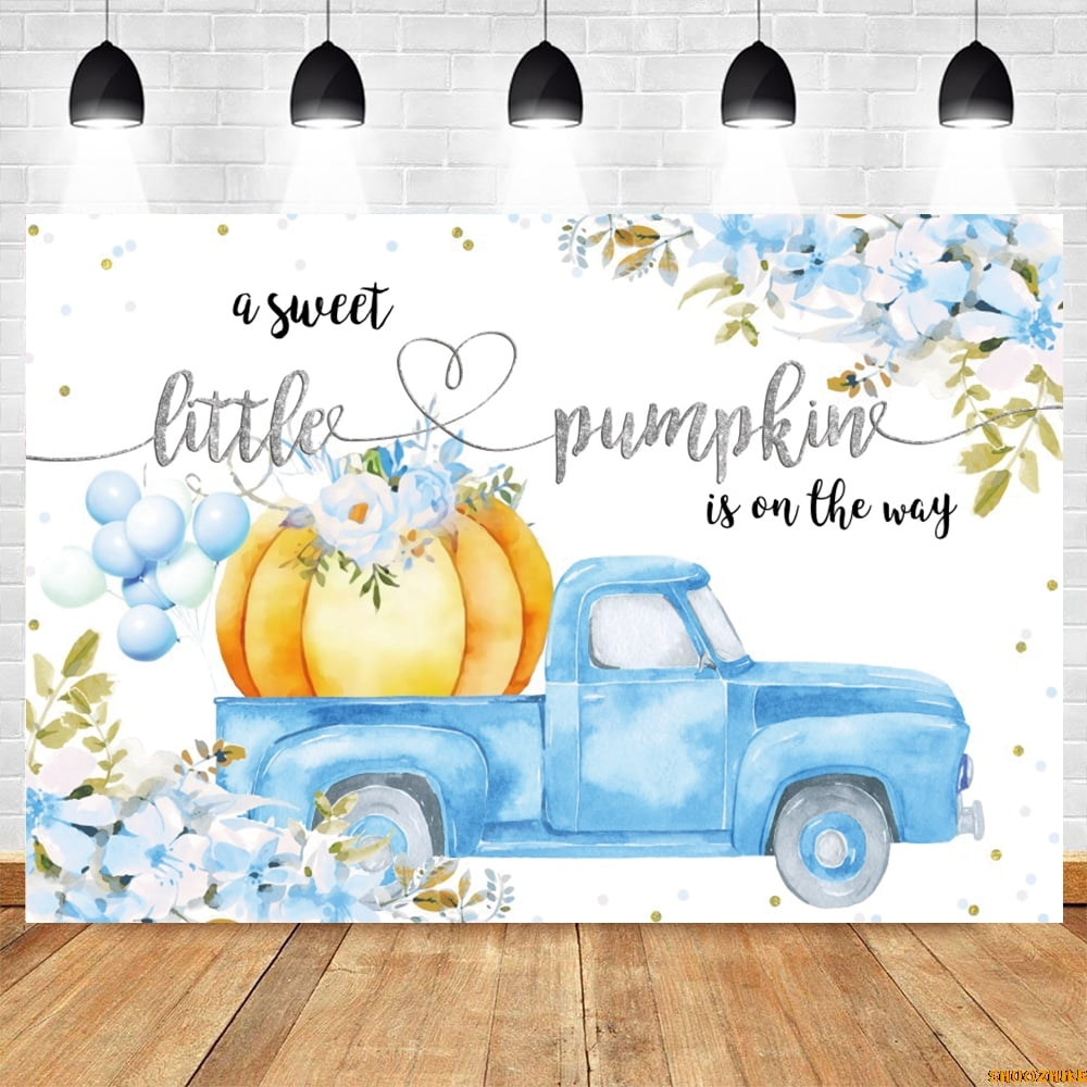 Autumn Birthday Party Backdrop Flower Pumpkins Pickup Truck Car Baby ...