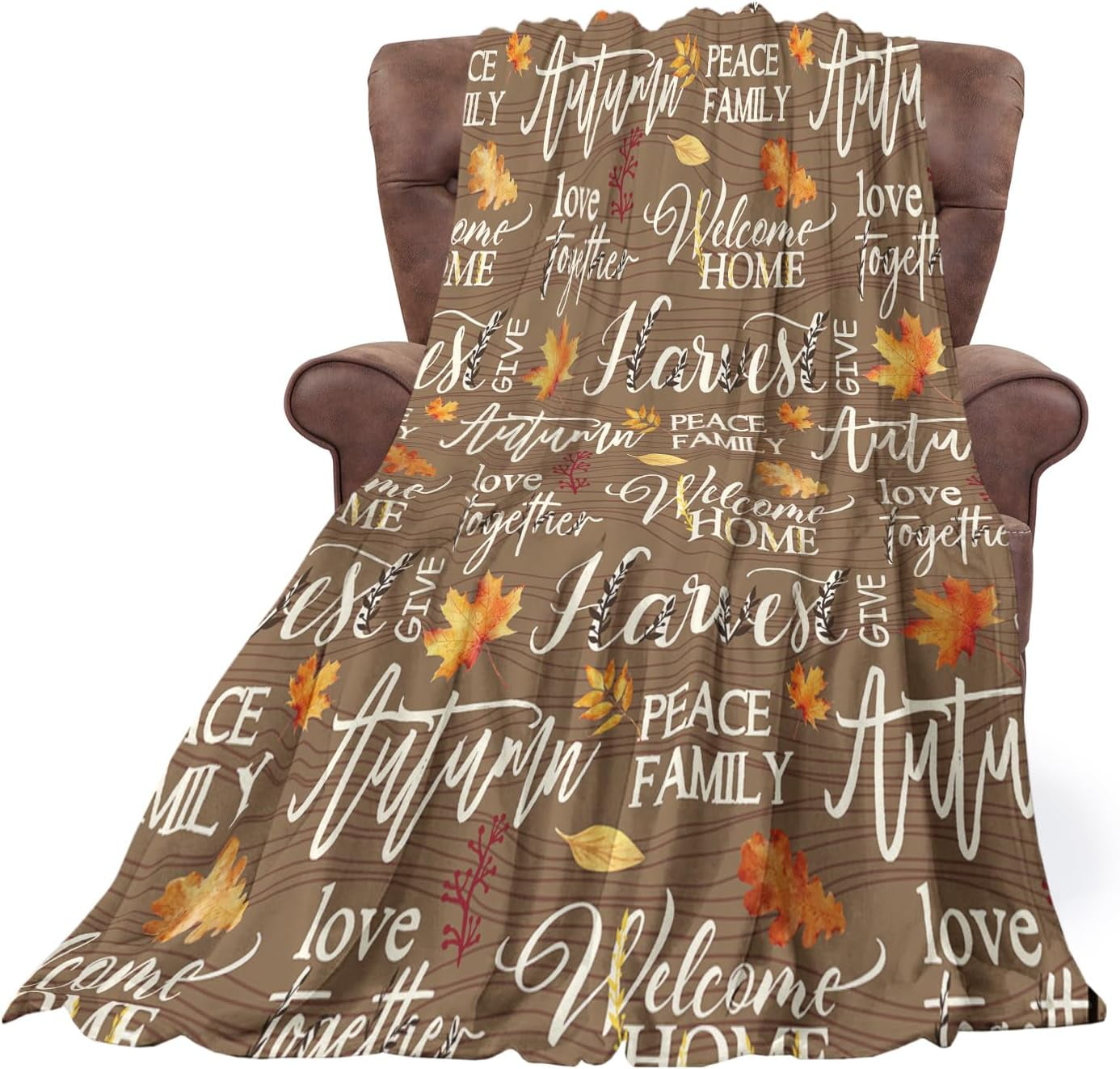 Autumn Blanket Super Soft Flannel Fleece Throw Blankets Love Family ...