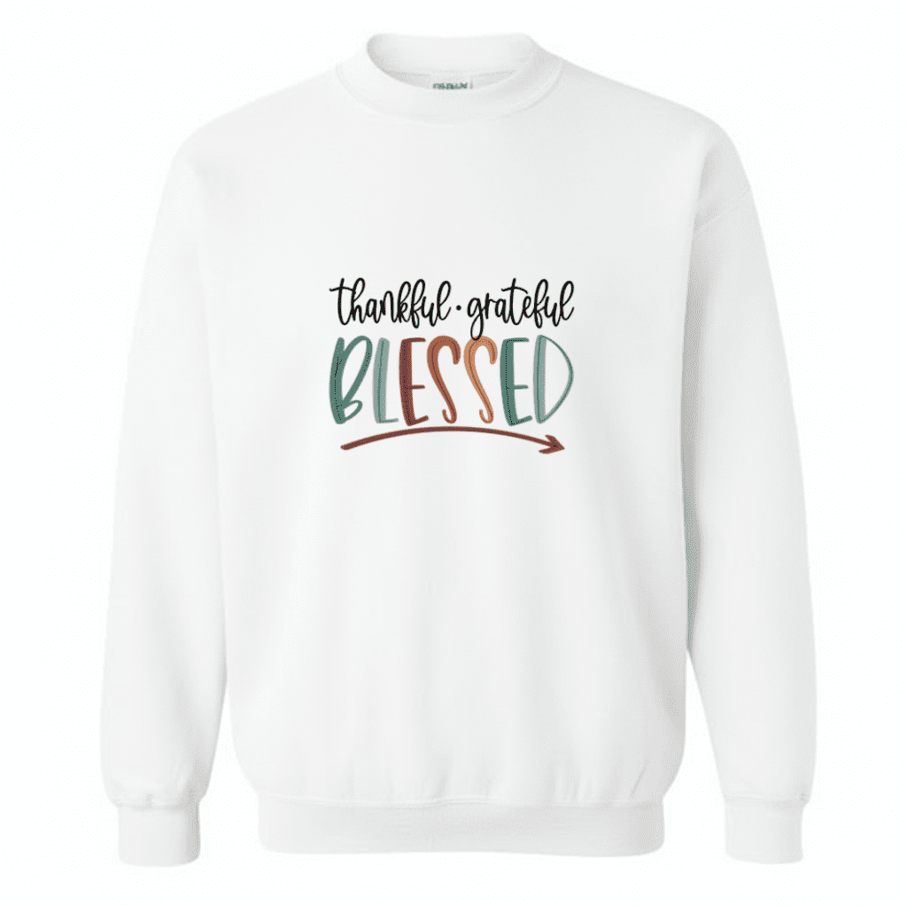 Autumn Blessing Retro Thankful Grateful Blessed Thanksgiving Sweatshirt ...