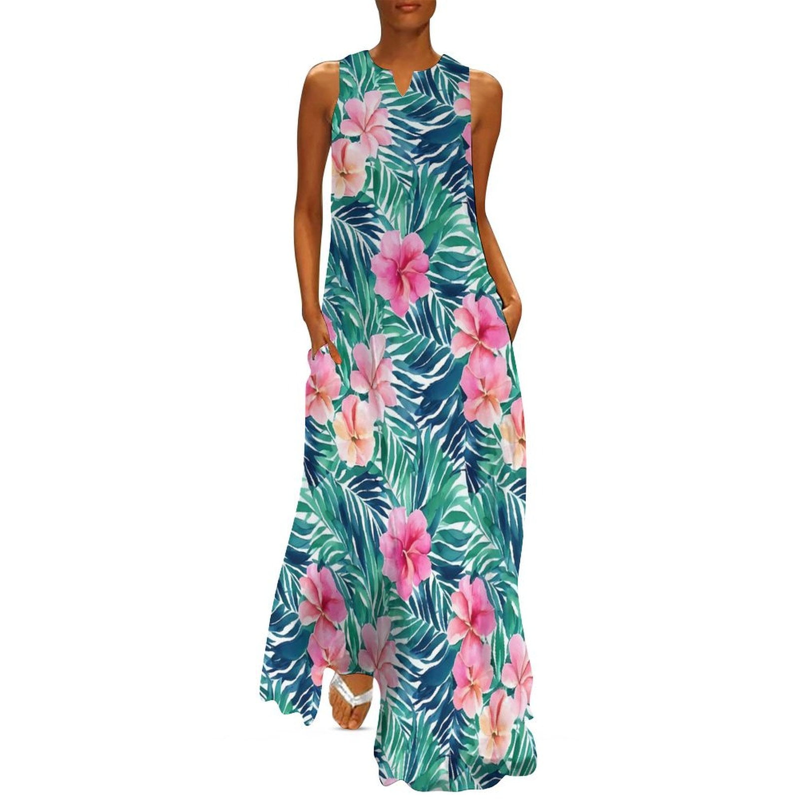Autumn Boho Floral Dress Flowers Print Vintage Maxi Dress Street ...