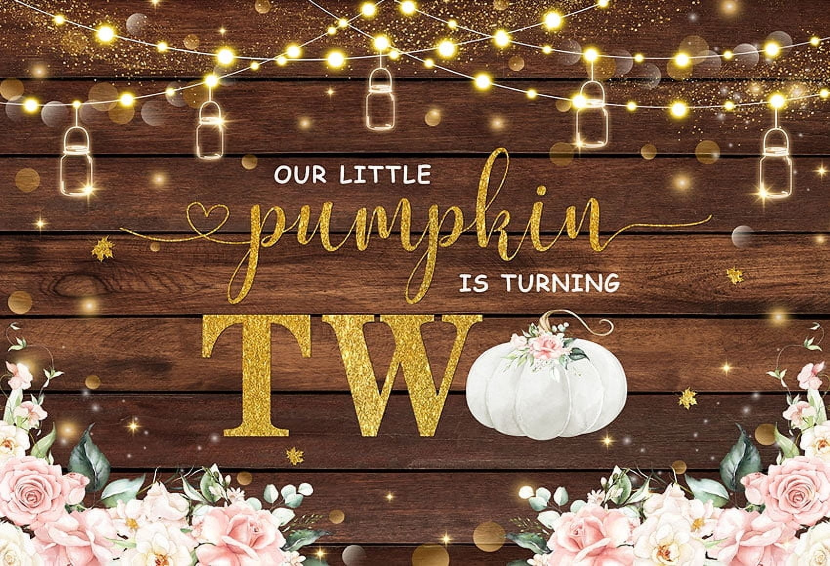 Autumn Boho Floral Little Pumpkin is Turning Two 2nd Birthday Party r ...