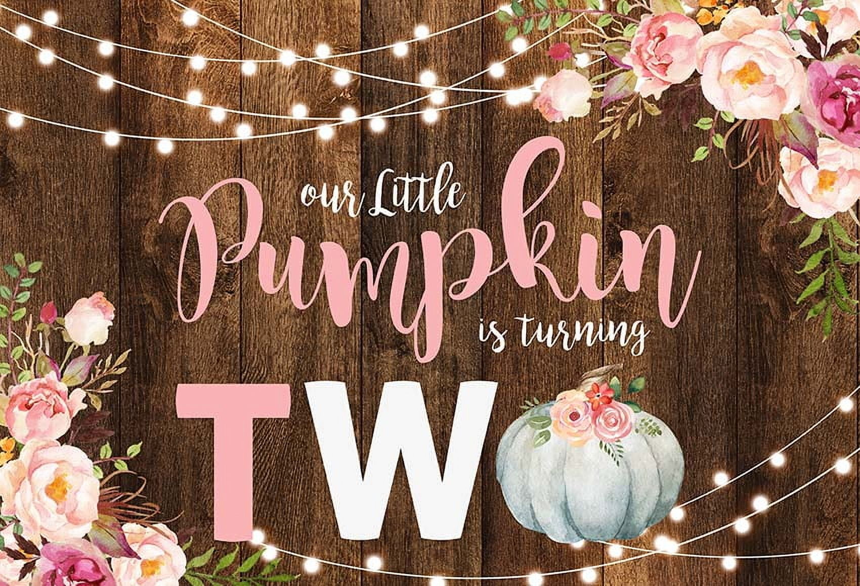 Autumn Boho Floral Little Pumpkin is Turning Two 2nd Birthday Party r ...