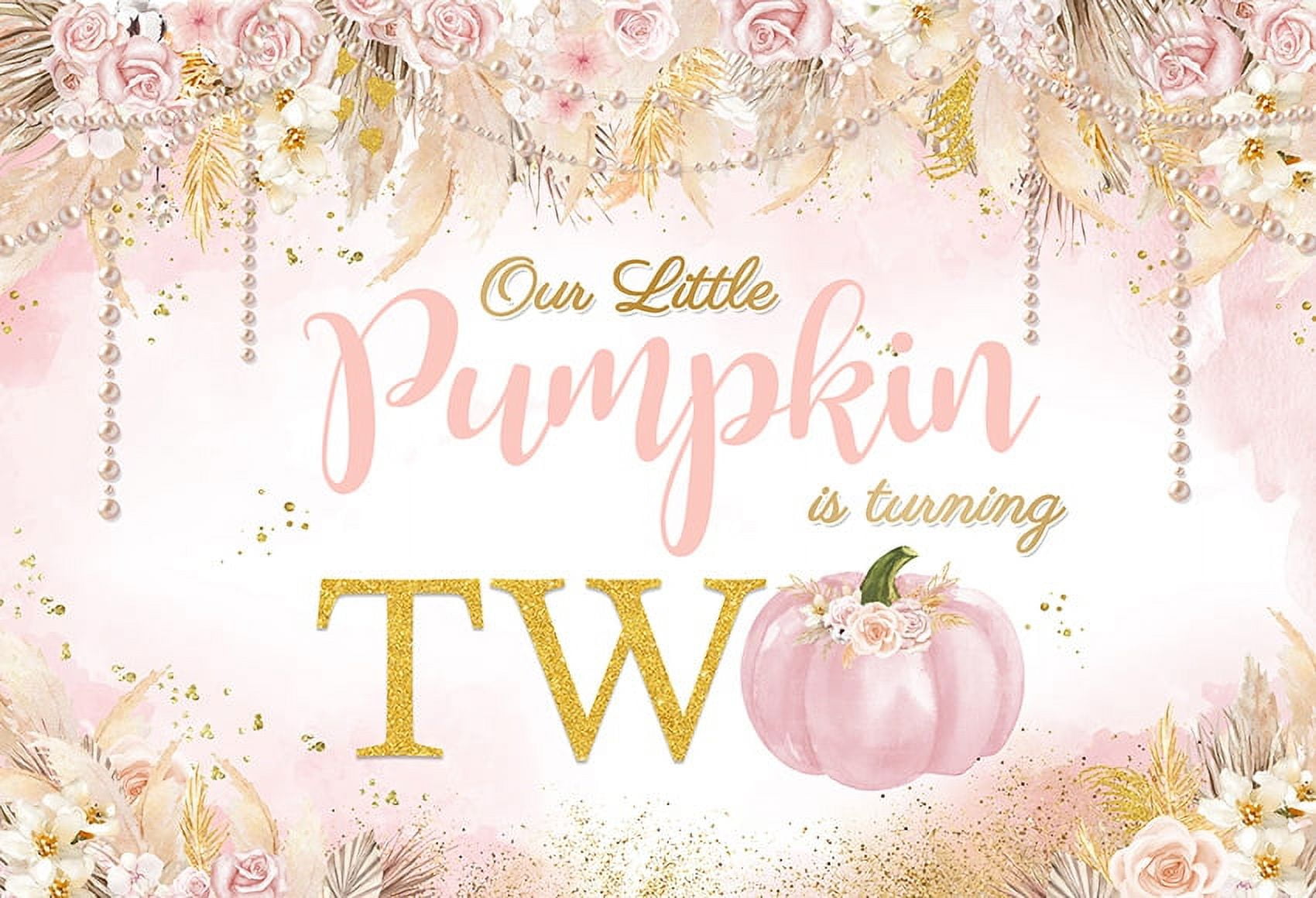 Autumn Boho Floral Little Pumpkin is Turning Two 2nd Birthday Party r ...