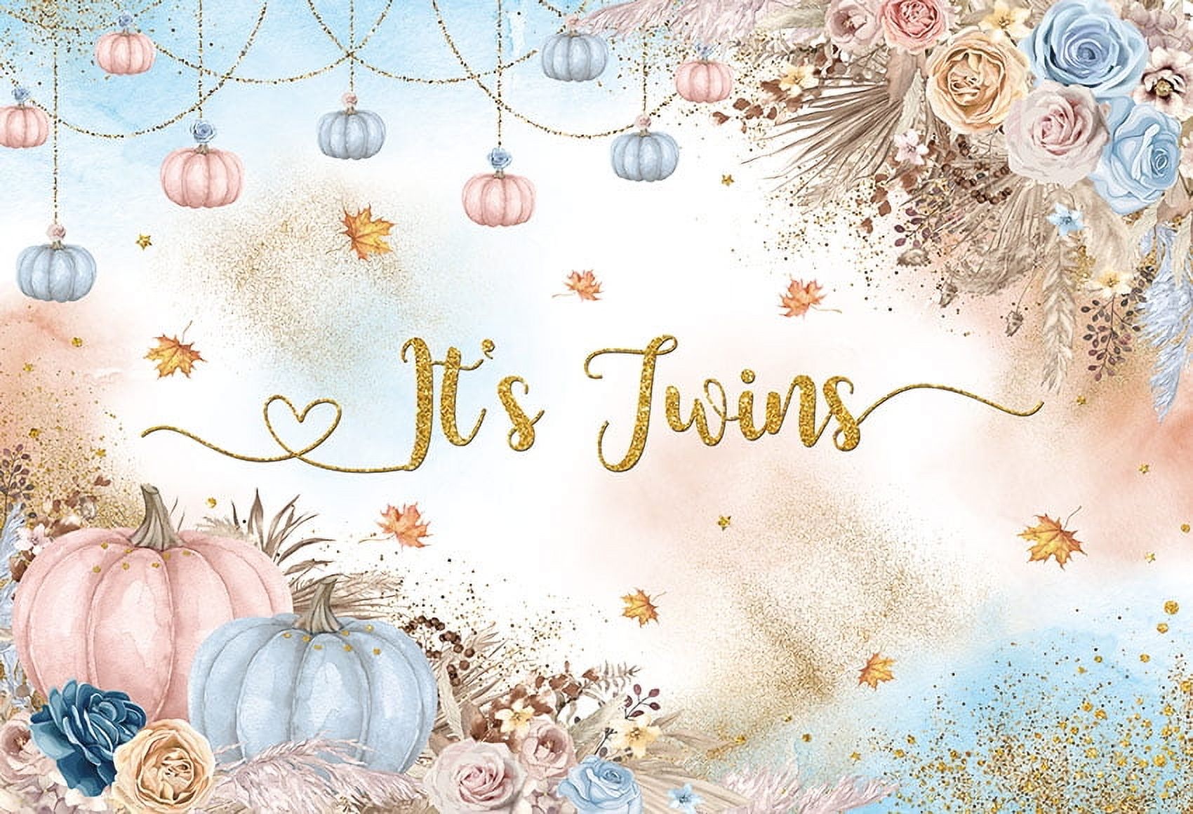 Autumn Boho Floral Oh Babies It's Twins Baby Shower Birthday Party r ...