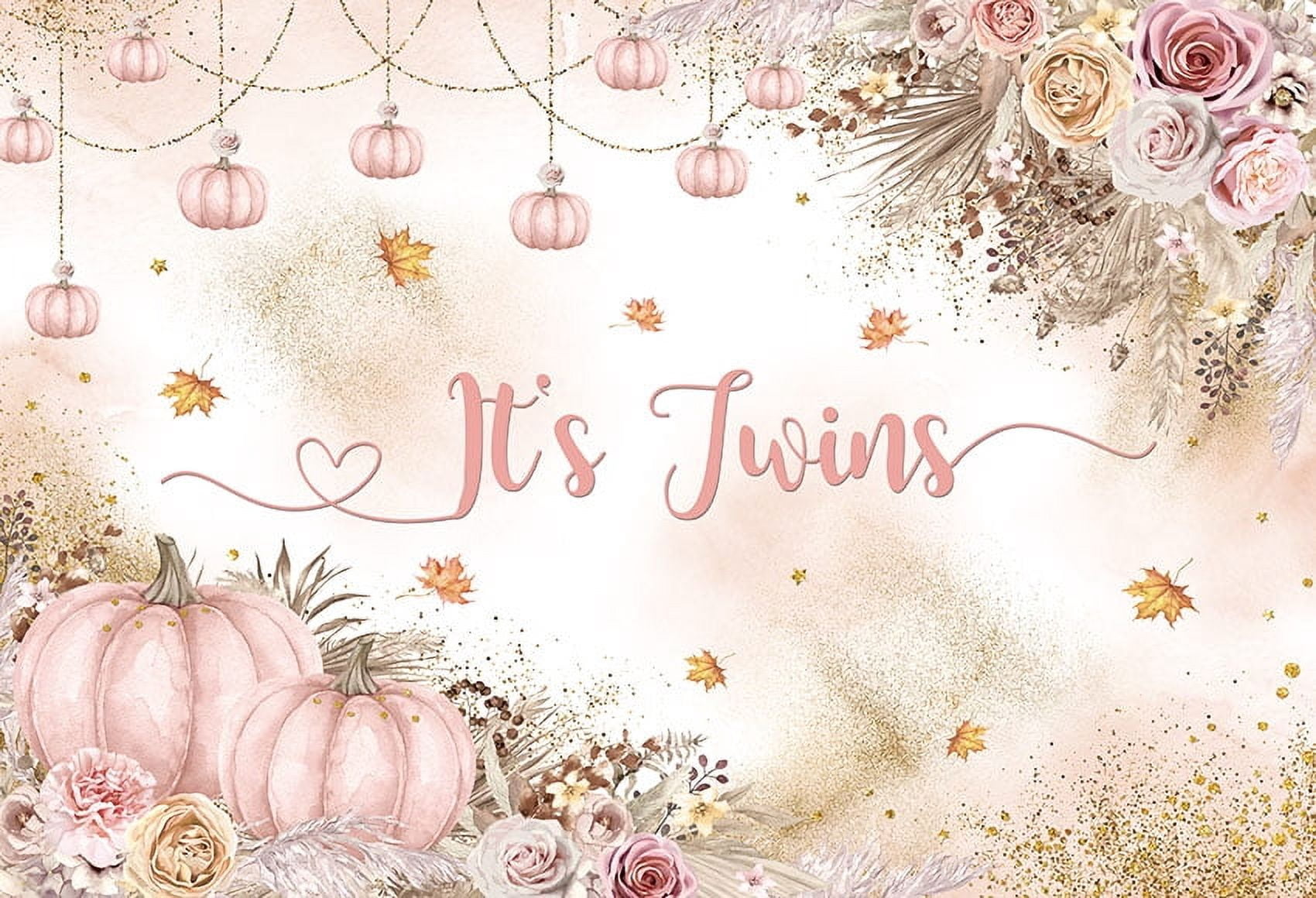 Autumn Boho Floral Oh Babies It's Twins Baby Shower Birthday Party r ...