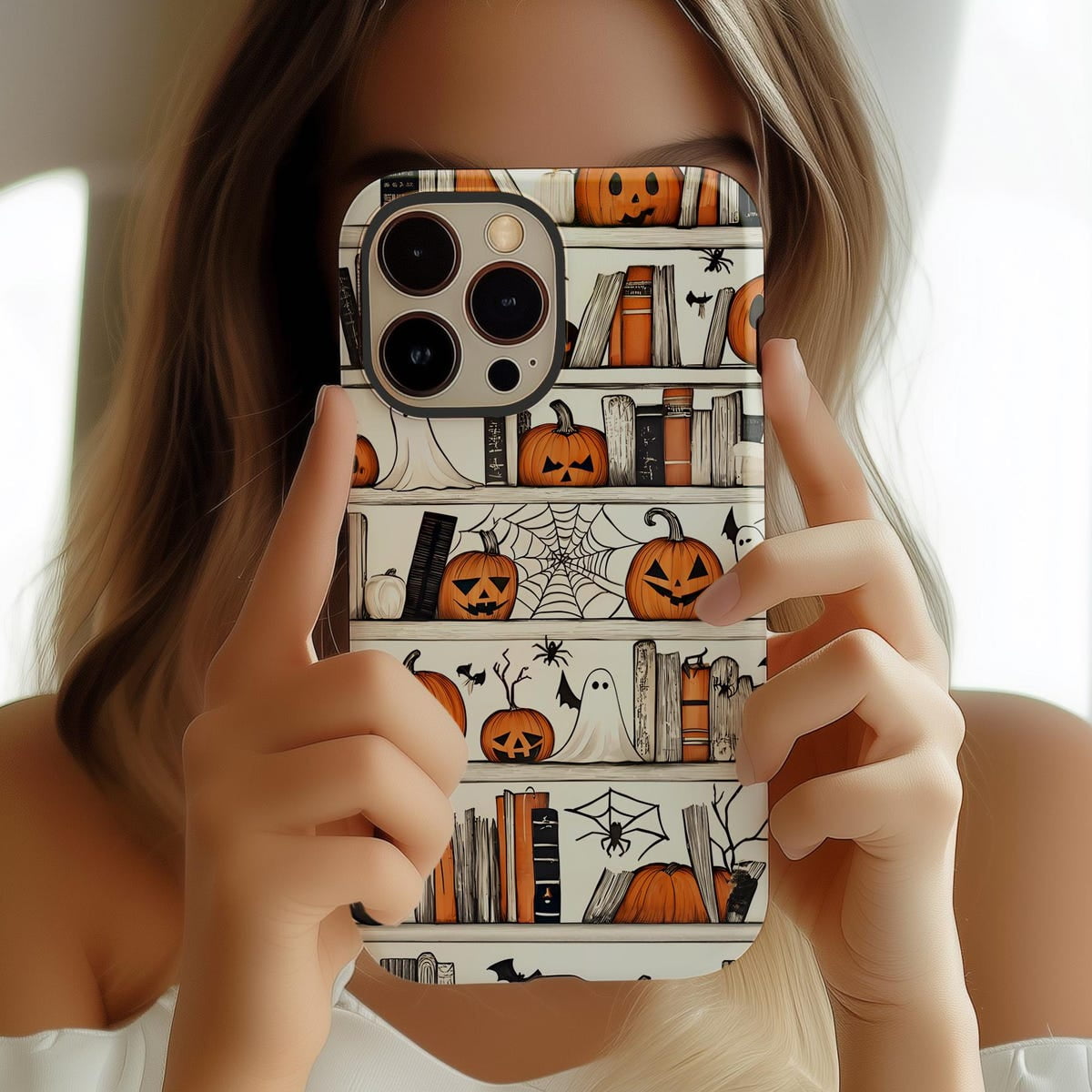 Autumn Book Lover Fall Library Art Phone Case 17 16 15 14 13 12 11 Pro ...