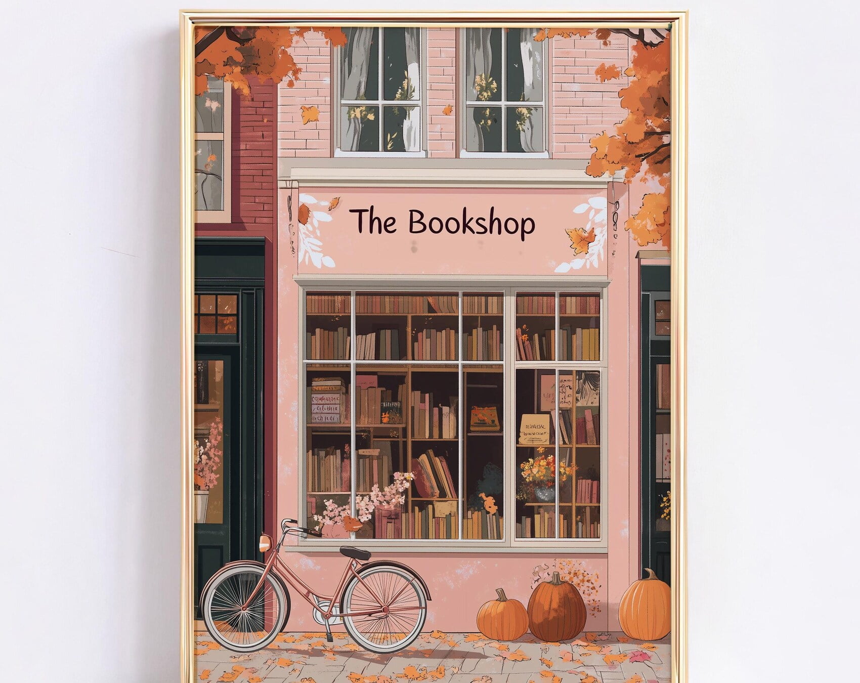 Autumn Bookshop poster, Fall Wall Art Poster, The Bookshop print ...