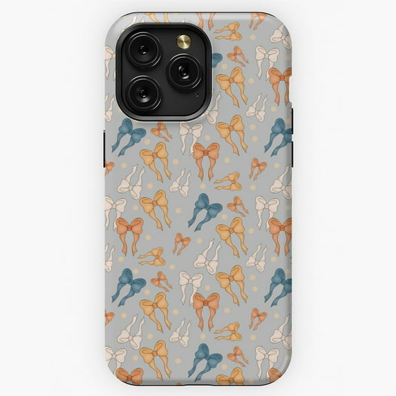 Autumn Bows Pattern Cozy Fall Aesthetic iPhone Case 17 through 11 Pro ...
