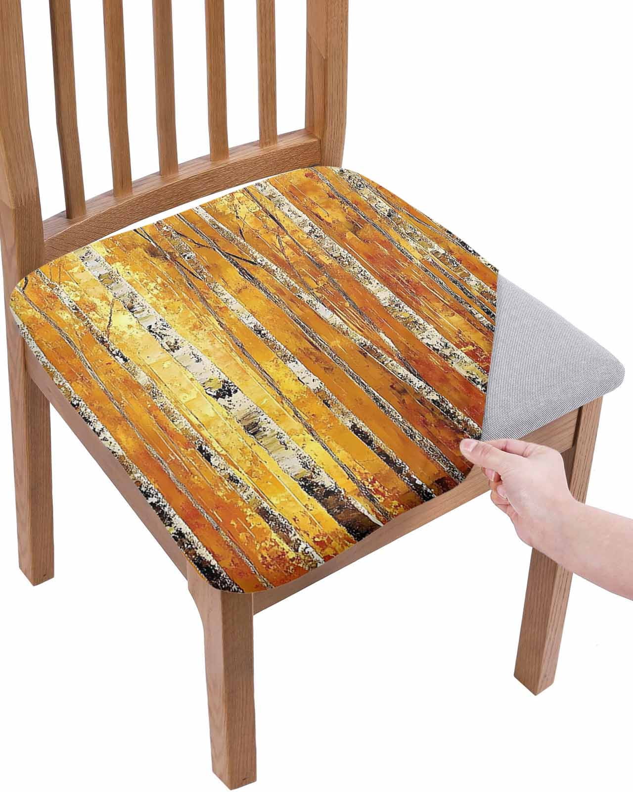 Autumn Branch Tree Chair Seat Covers for Dining Room Stretch Chair Seat ...