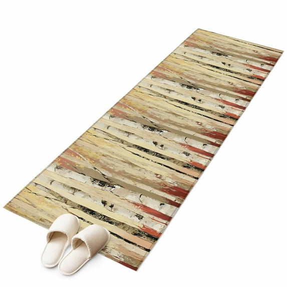 Autumn Branch Trees 2'x6' Runner Rug, Fall Forest Vintage Rustic Oil ...