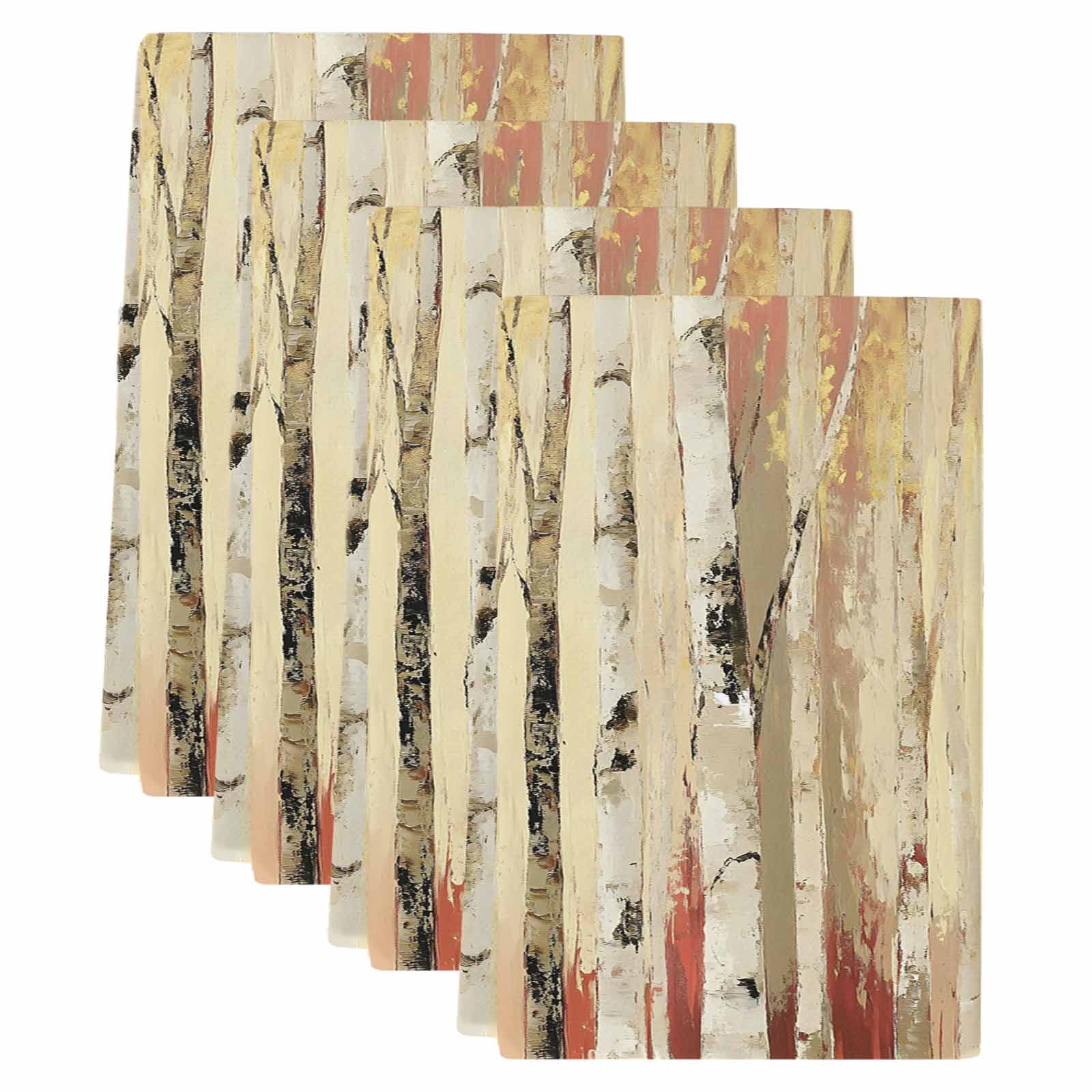 Autumn Branch Trees Kitchen Towels Set of 4, Fall Forest Vintage Rustic ...