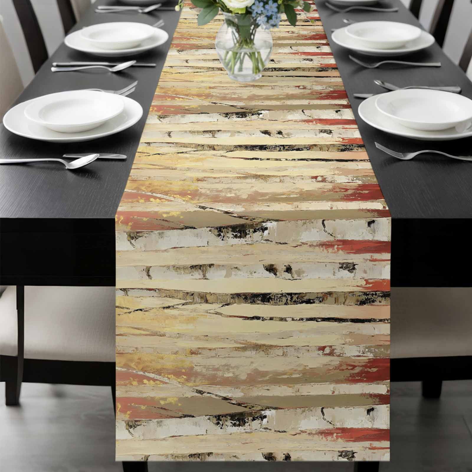 Autumn Branch Trees Table Runner 72 Inches Long, Fall Forest Vintage ...
