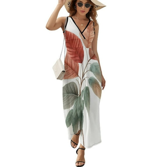 Autumn Branch Watercolor Leaves Art Dress Summer Street Style Bohemia ...