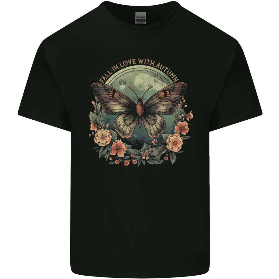 Autumn Butterfly and Flowers Forest Insect Botanical Art Cotton Shirt ...