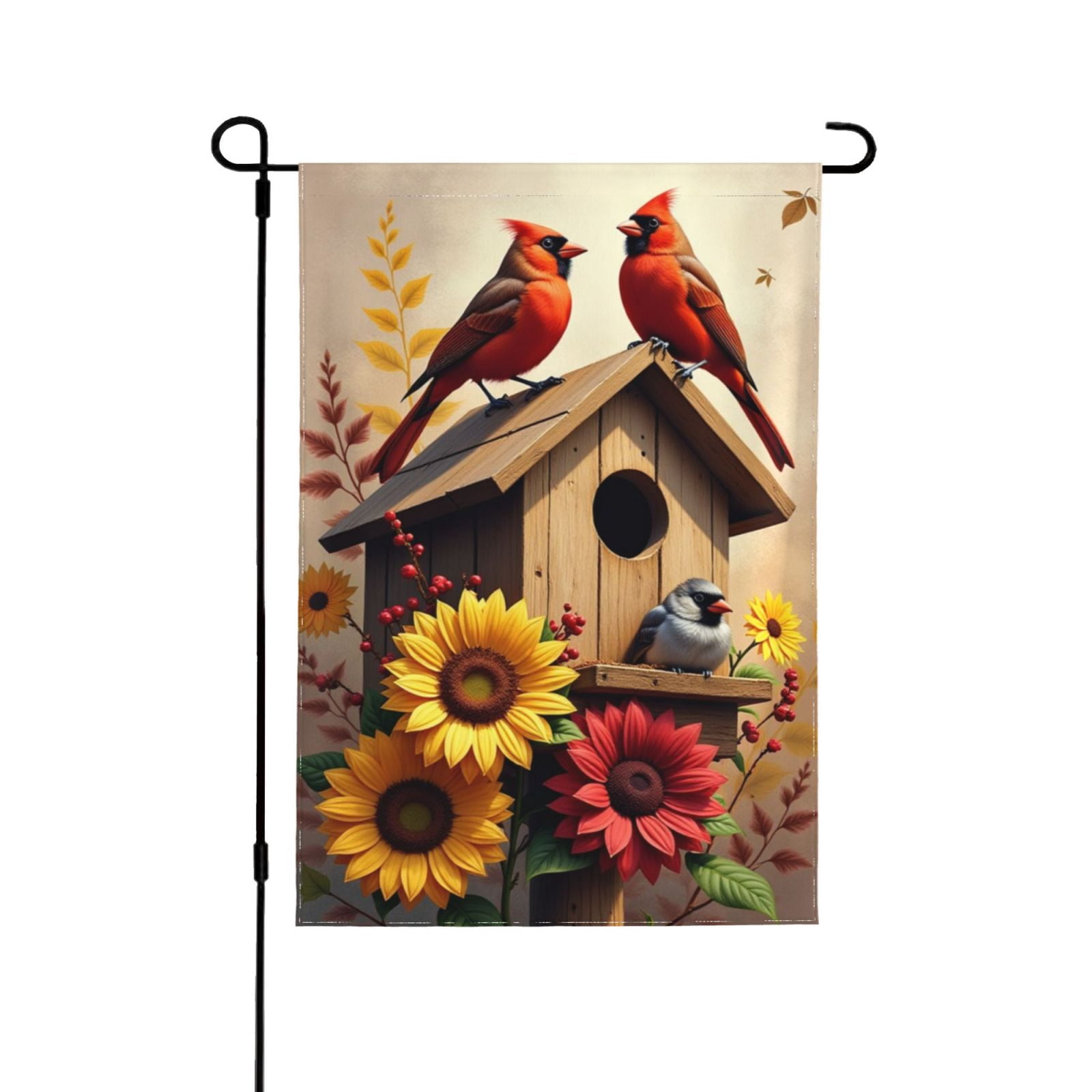 Autumn Cardinal And Sunflower Garden Flag 12x18 Inch Double Sided ...