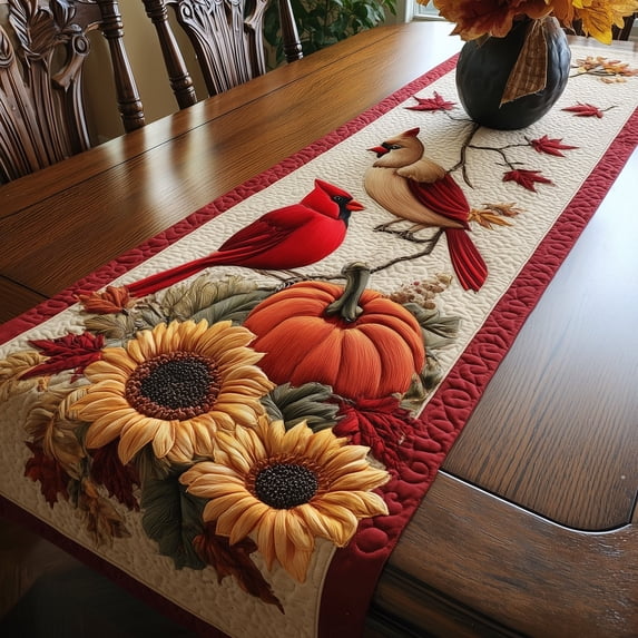 Autumn Cardinal Quilted Table Runner - Walmart.com