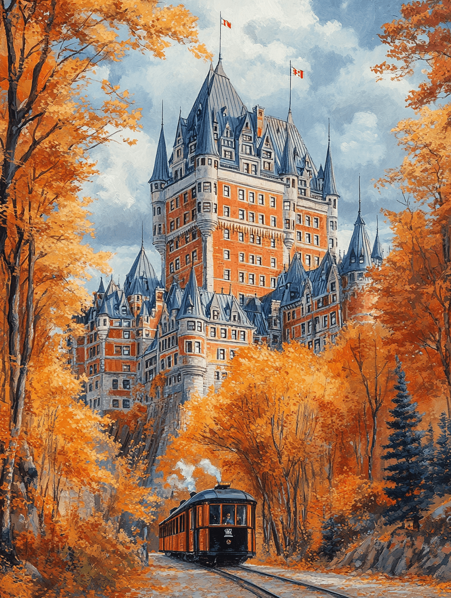 Autumn Castle Train Wall Art/Canvas Print，Perfect for Living Room ...