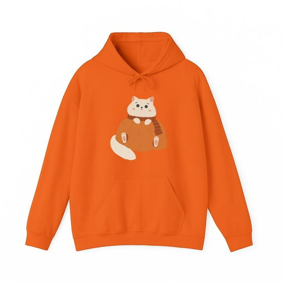 Autumn Cat Cute Fall Cozy Seasonal Cartoon Art Themed Graphic Print ...