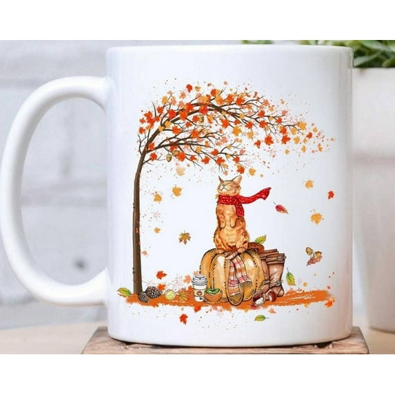 Autumn Cat Mug, It’s Fall Y’all Ceramic Cup, Cute Fall Decor for ...