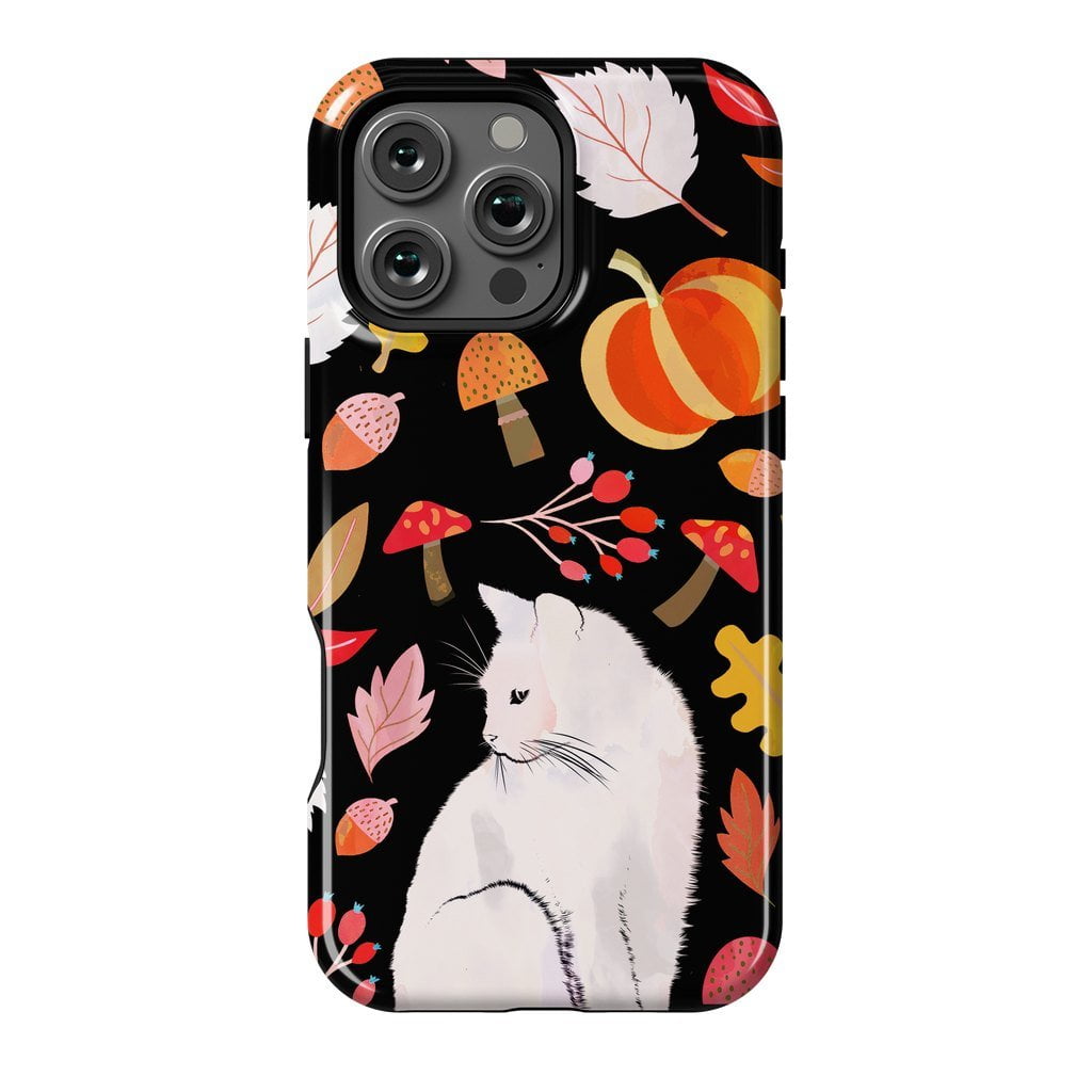 Autumn Cat Nature Pattern Cottagecore Phone Case for iPhone 11 12 13 14 ...