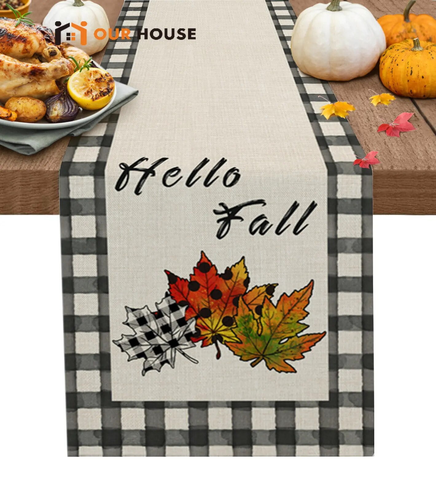 Autumn Check Pattern Pumpkin Luxury Wedding Decorations Home Party ...