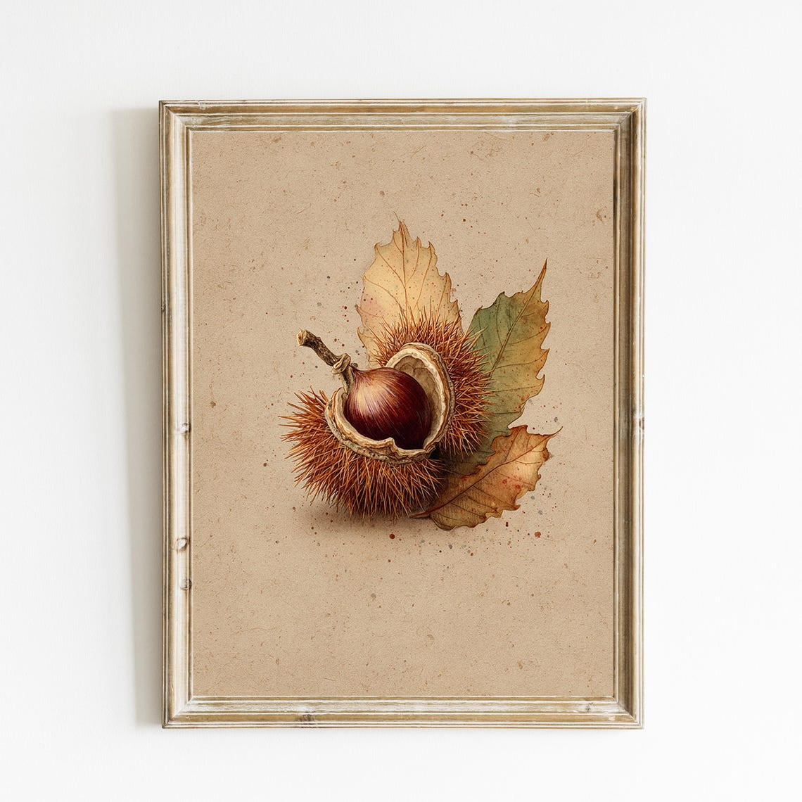 Autumn Chestnut Print Poster Vintage Botanical Wall Art Poster Neutral ...