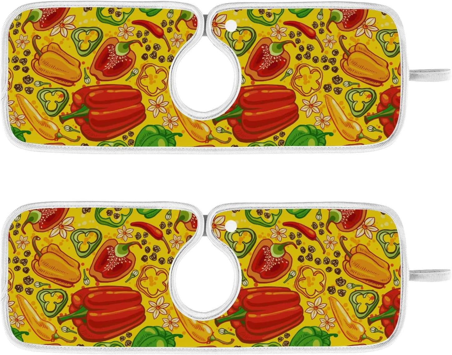 Autumn Chili Vegetable Sink Splash Guard for Faucet 2 Packs Faucet ...