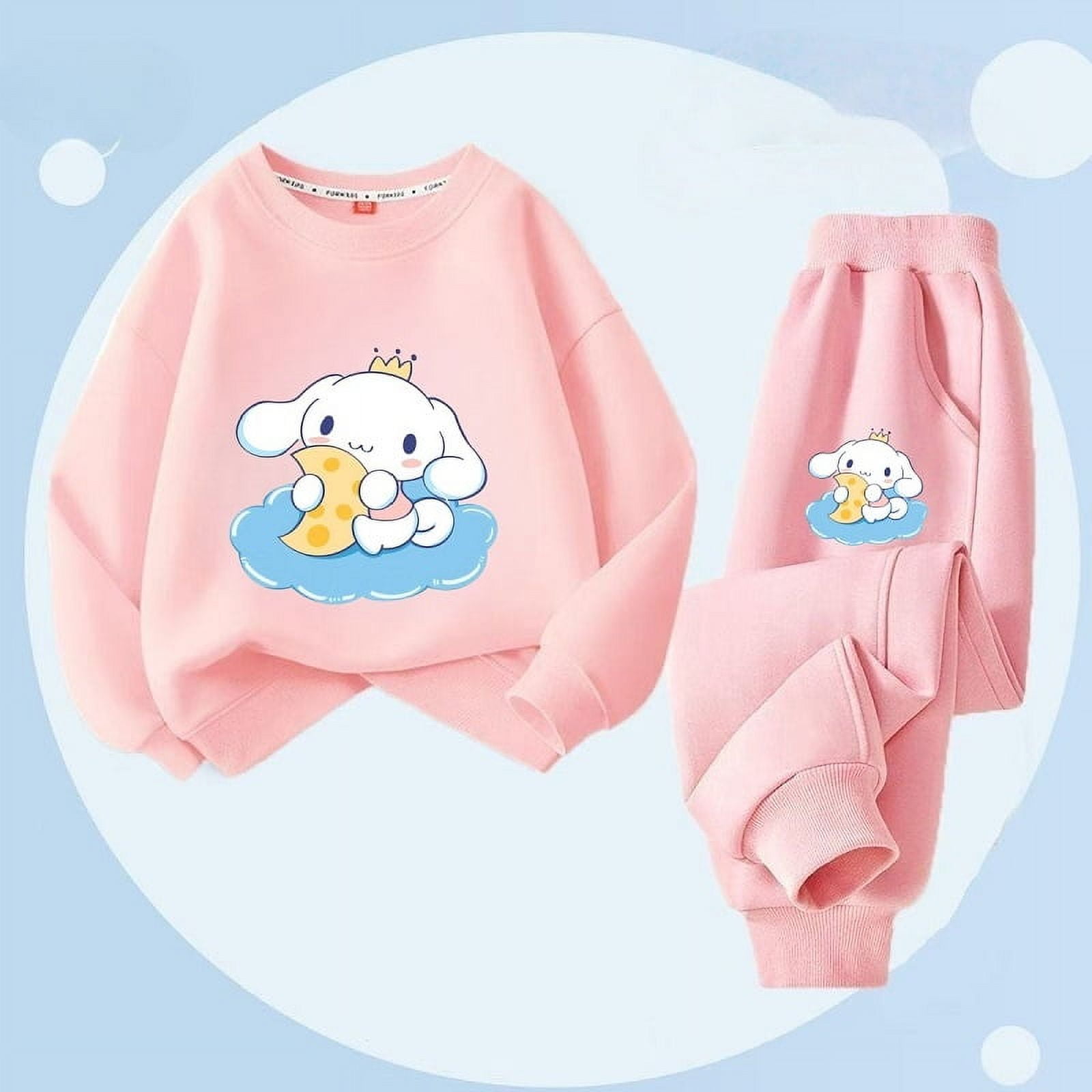Autumn Clothes Set Sanrio Cinnamoroll Cartoon Print Sweatshirt and ...