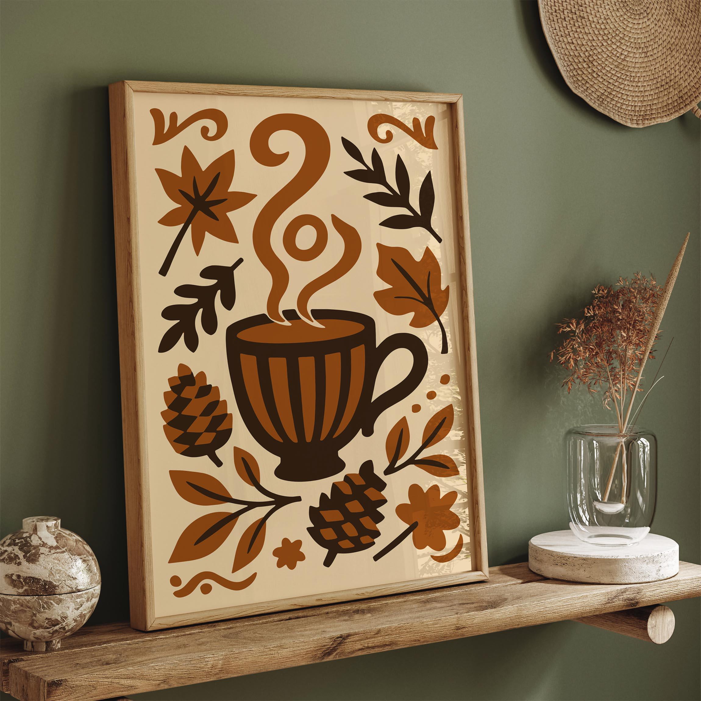 Autumn Coffee Poster, Farmhouse Kitchen Wall Art, Cozy Fall Print ...