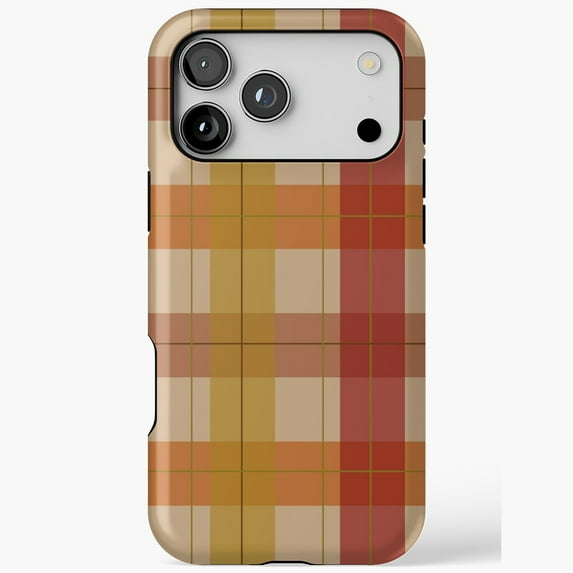 Autumn Color Plaid Tartan Checkered Pattern iPhone 11 through 17 Pro ...