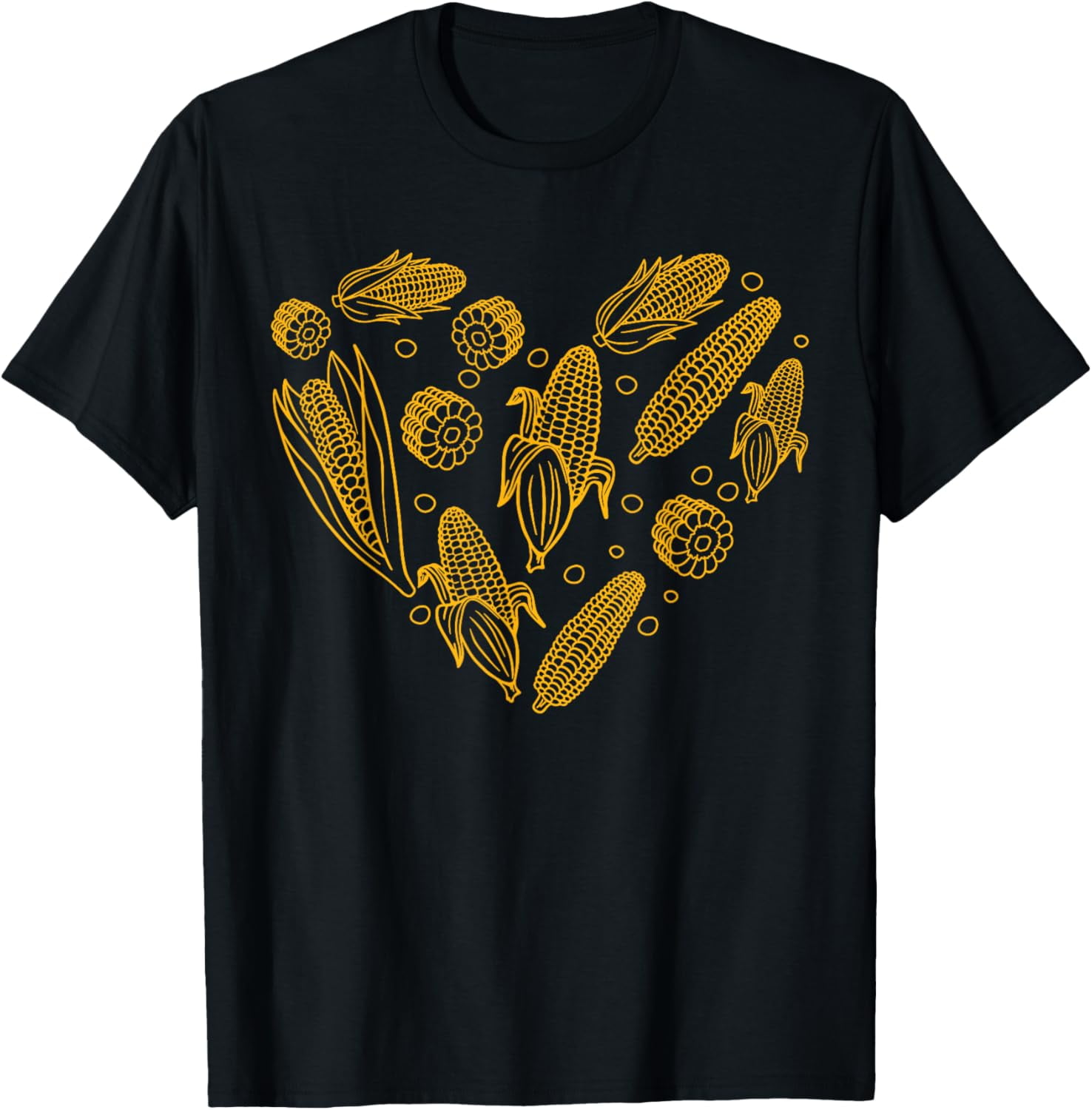 Autumn Corn Harvest Farming Harvesting Farmer Heart Corn T-Shirt ...