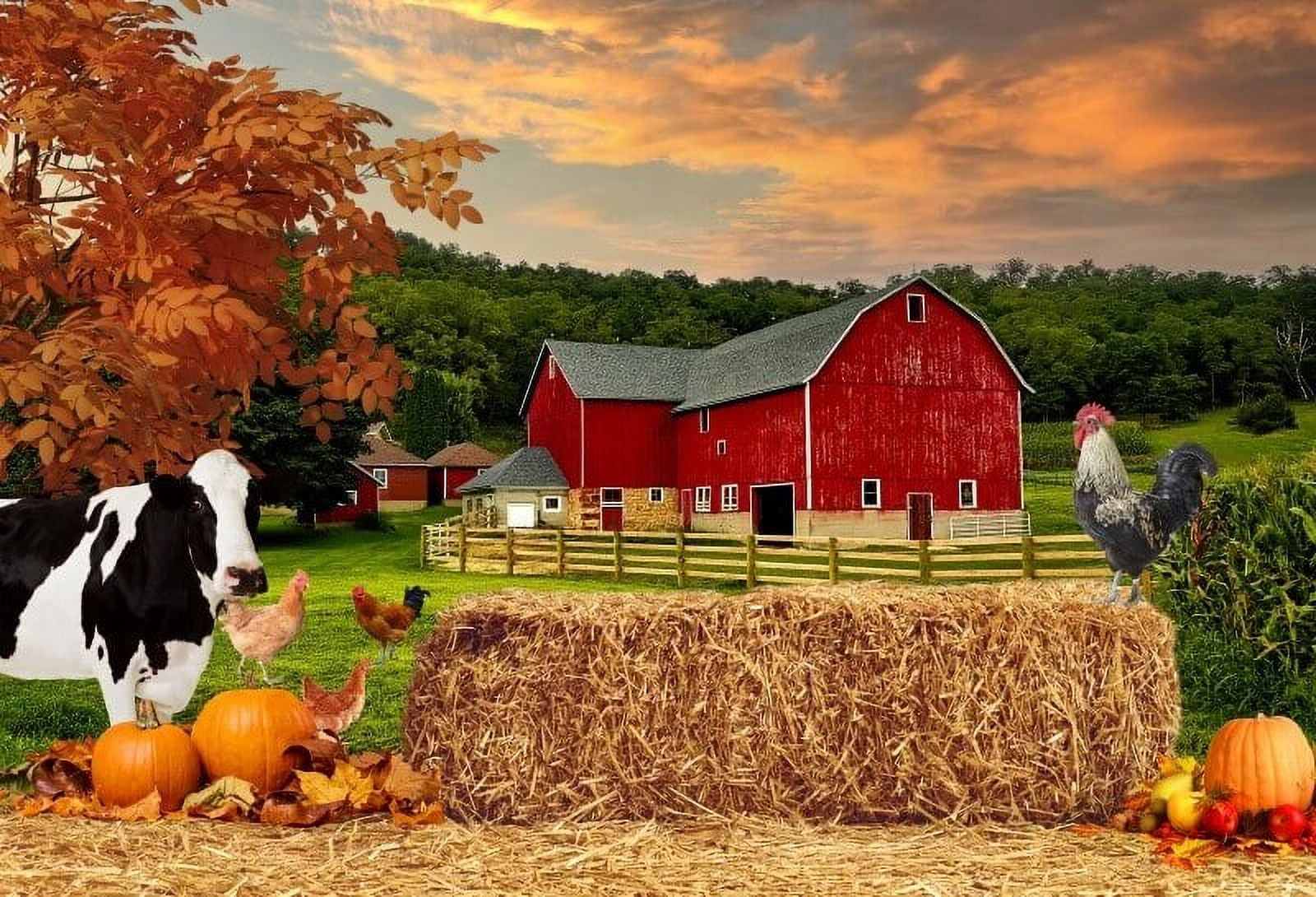 Autumn Countryside Farm Scene Photography Backdrop Rural Farmland Cute ...