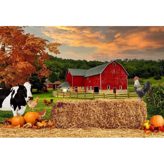 Autumn Countryside Farm Scene Photography Backdrop Rural Farmland Cute ...