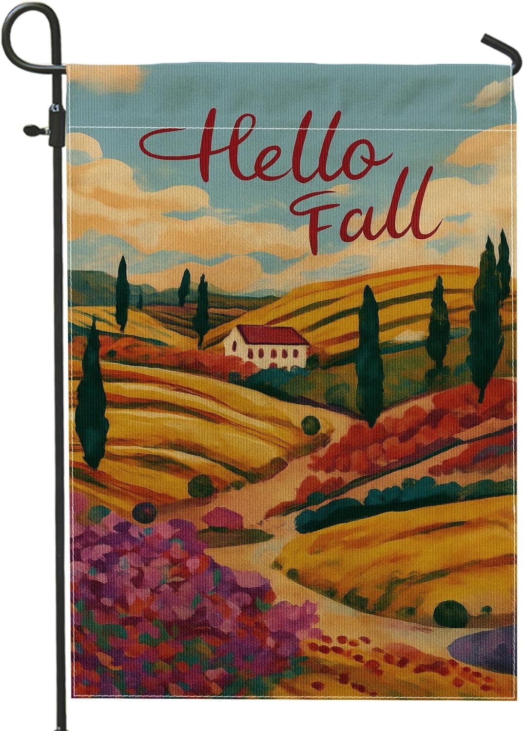 Autumn Countryside Landscape Garden Flag Double Sided Burlap Outdoor ...
