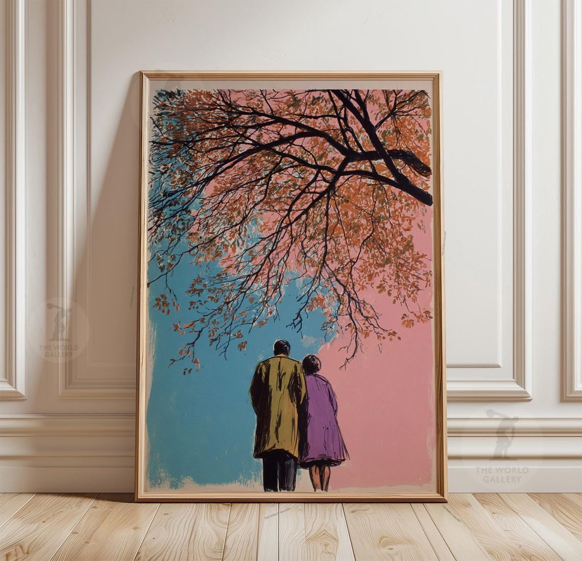 Autumn Couple Poster Colorful Landscape Paper Wall Art Nature Decor ...