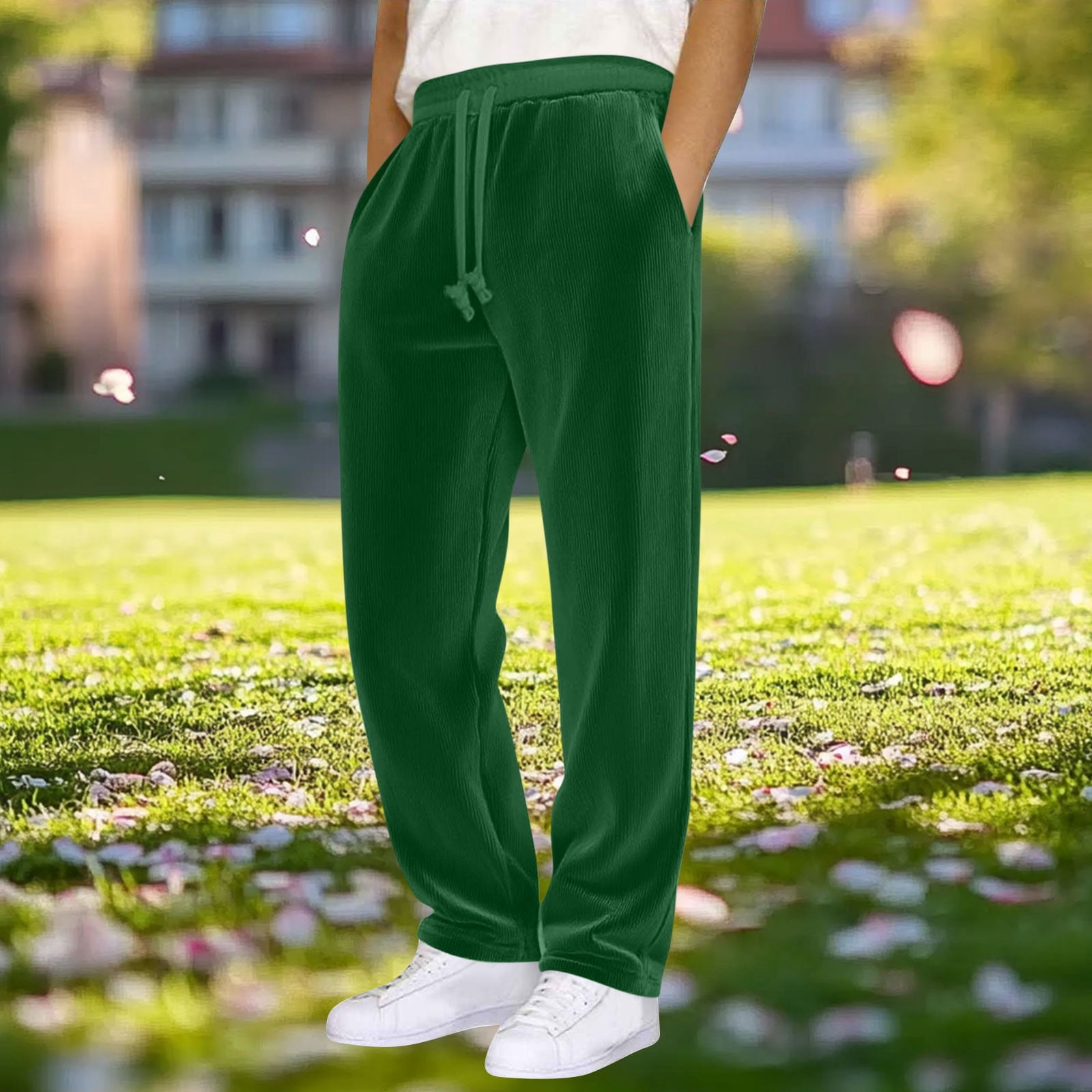 Autumn Cropped Pants for Women Solid Color Long Pants Cotton Linen ...