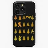 Autumn Cryptids Pattern Fall Pine Tree Forest Art iPhone Case 17 ...
