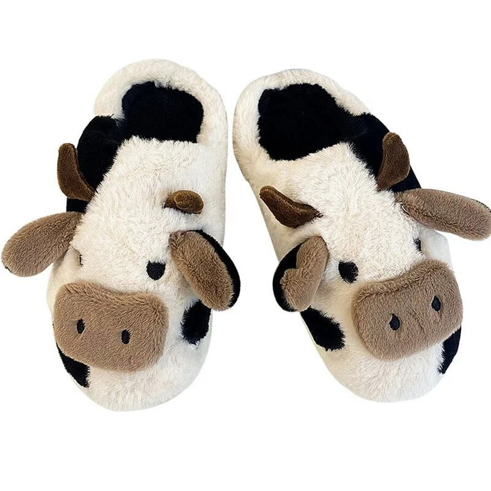 Autumn Cute Animals Slippers For Women Girls Kawaii Fluffy Winter Warm Slippers Woman Cartoon ...