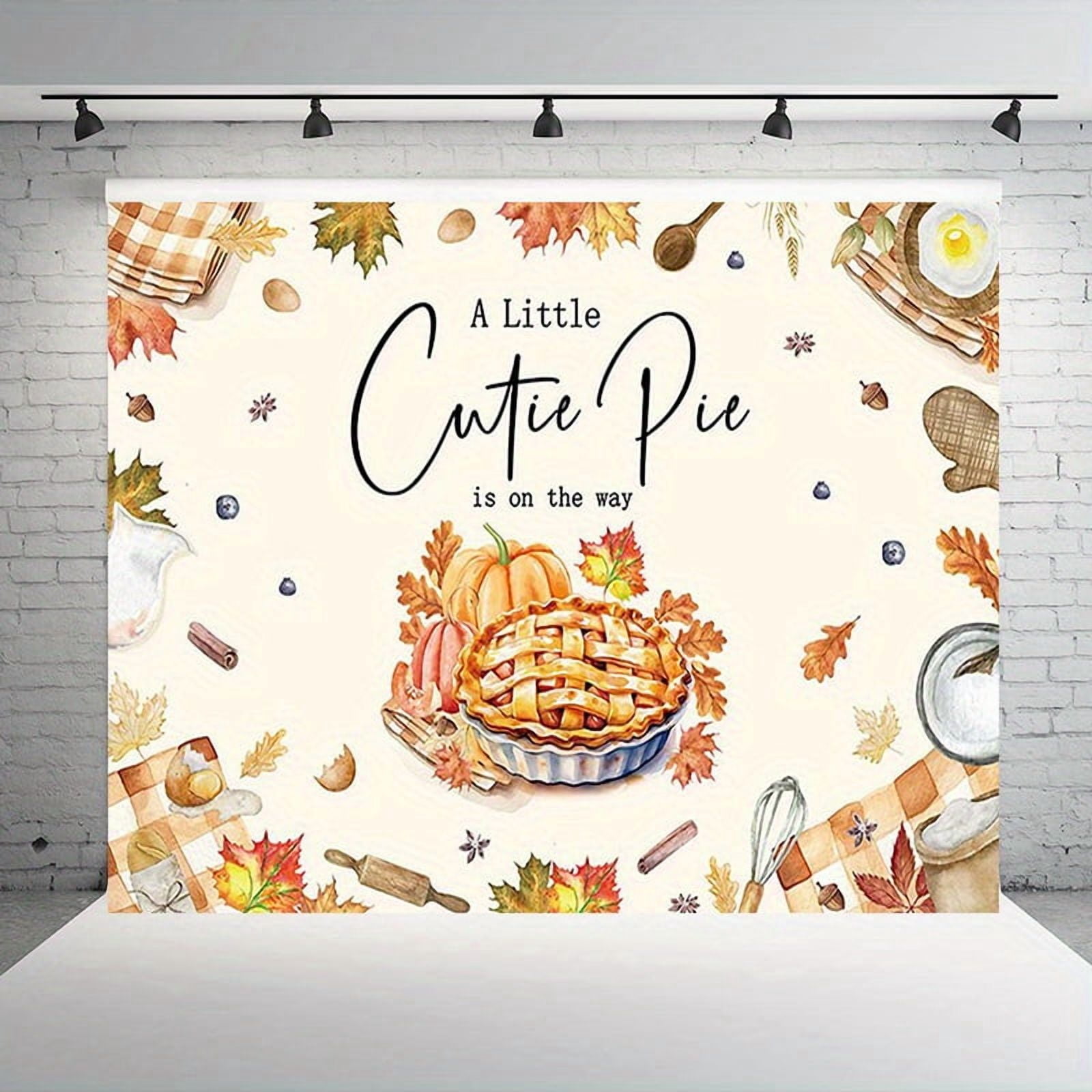 Autumn Cutie Pie Baby Shower Backdrop A Little Cutie Pie is on the Way ...